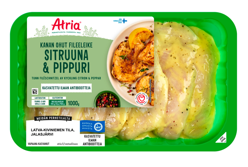 Atria Kanan Ohut Fileeleike Sitruuna & Pippuri 1000g | Atria Oy