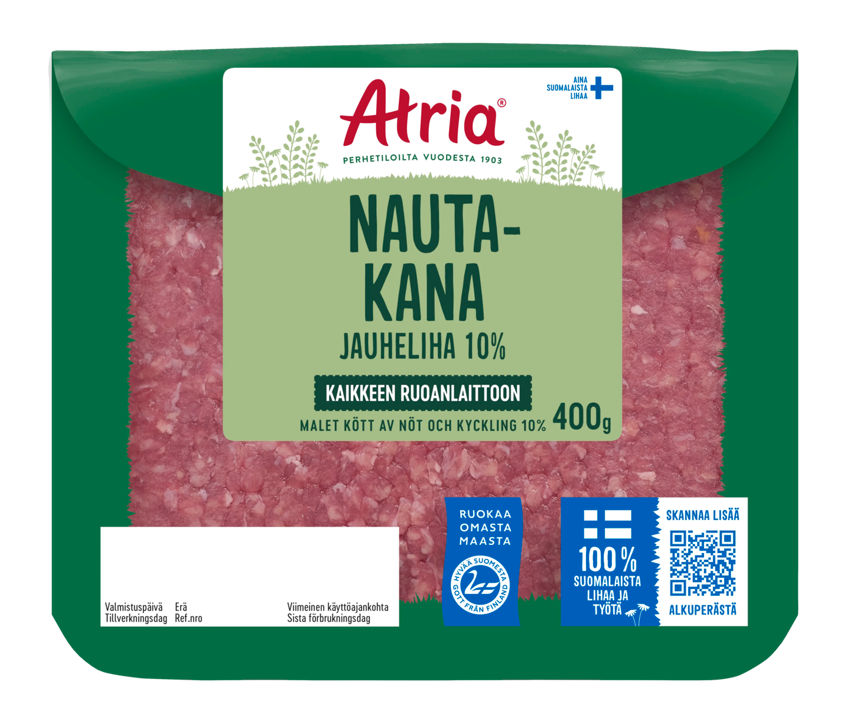 Atria nauta-kana jauheliha 10% 400g | Atria Oy