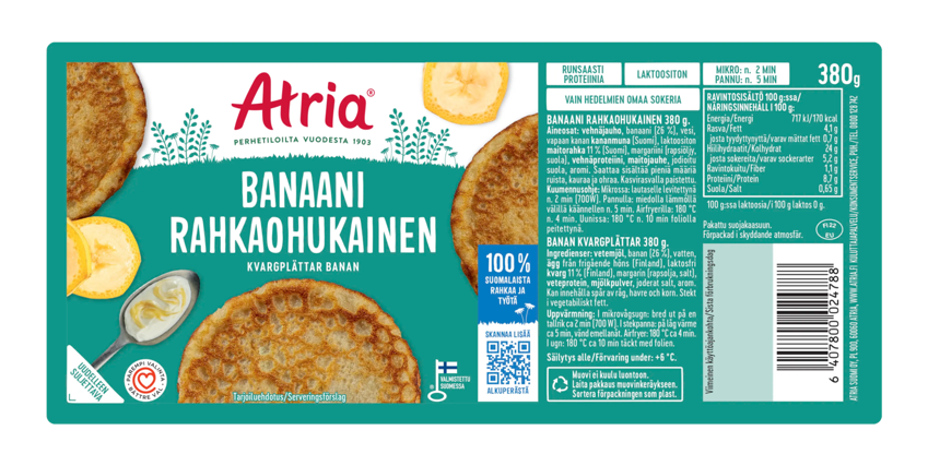 Atria Rahkaohukainen Banaani 380g | Atria
